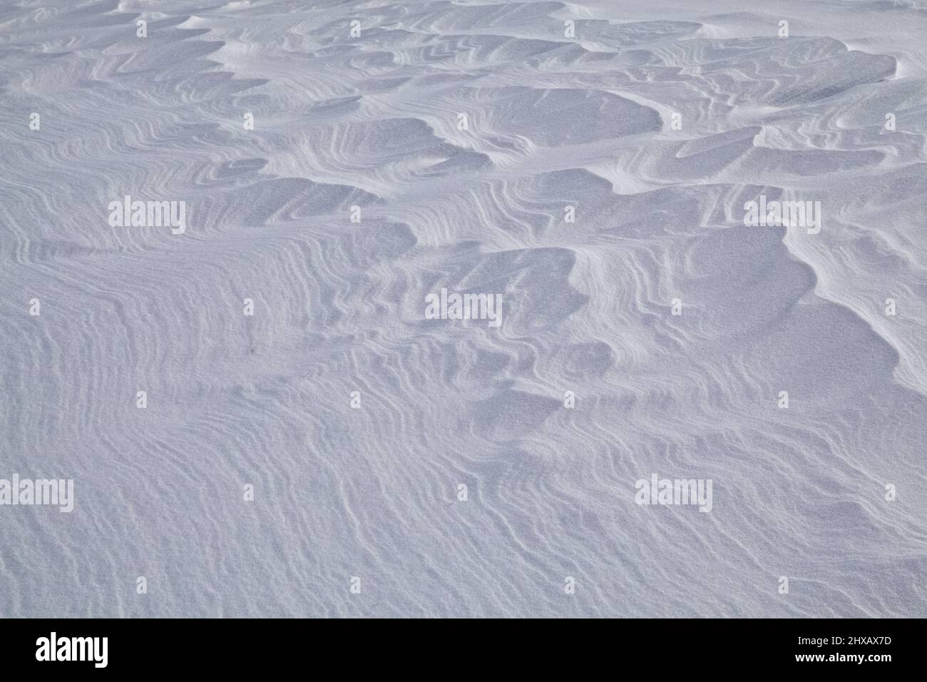 Winter scene with snow patterns on ground Stock Photo - Alamy