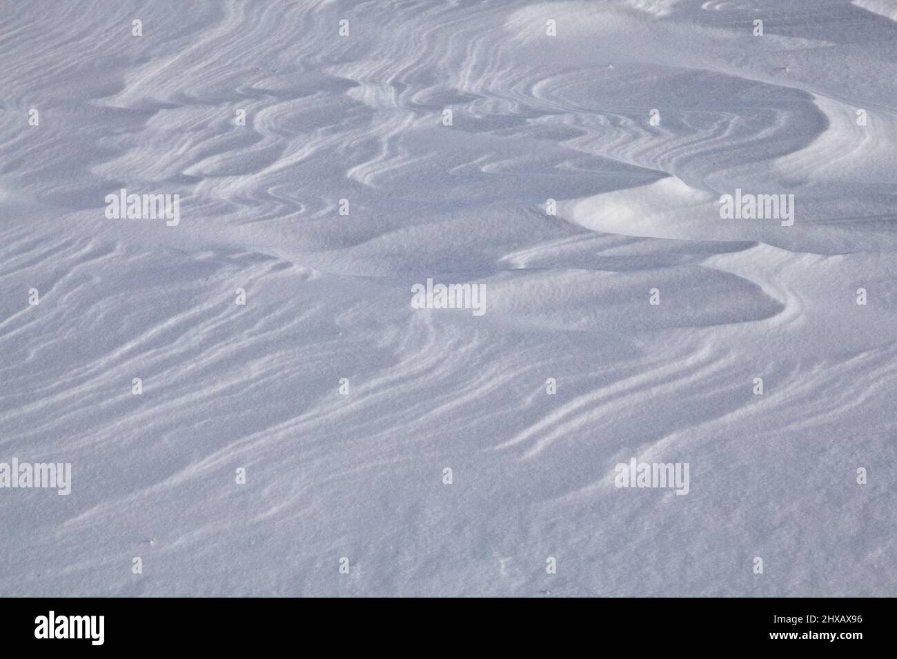 Winter scene with snow patterns on ground Stock Photo - Alamy