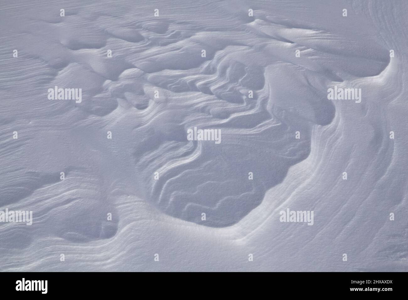 Winter scene with snow patterns on ground Stock Photo - Alamy