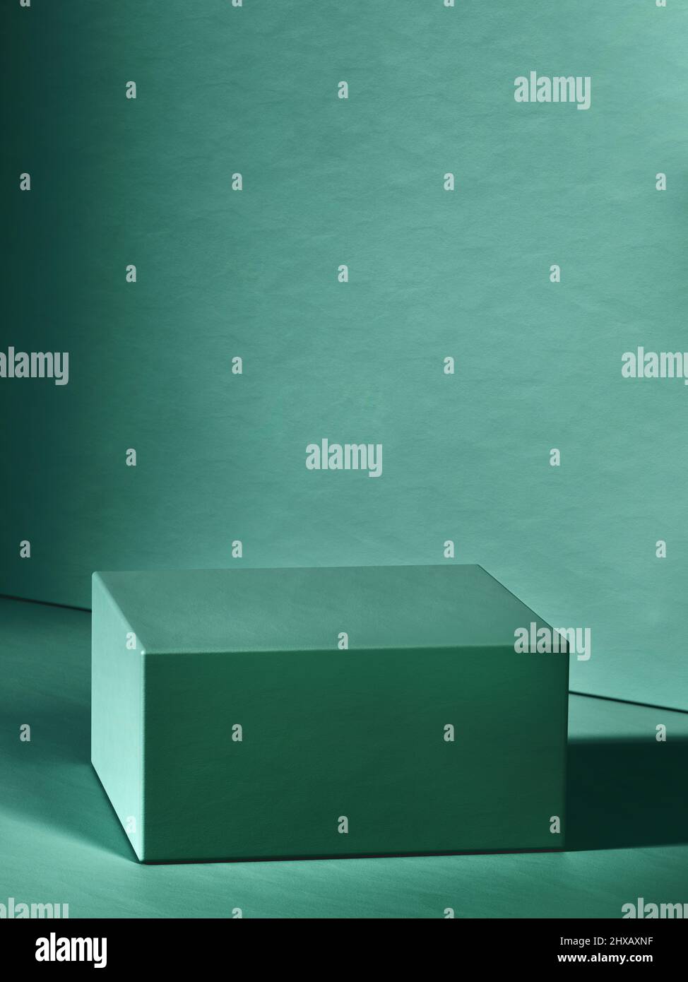 Green colour raised base. 3d computer graphic template of displaying ...