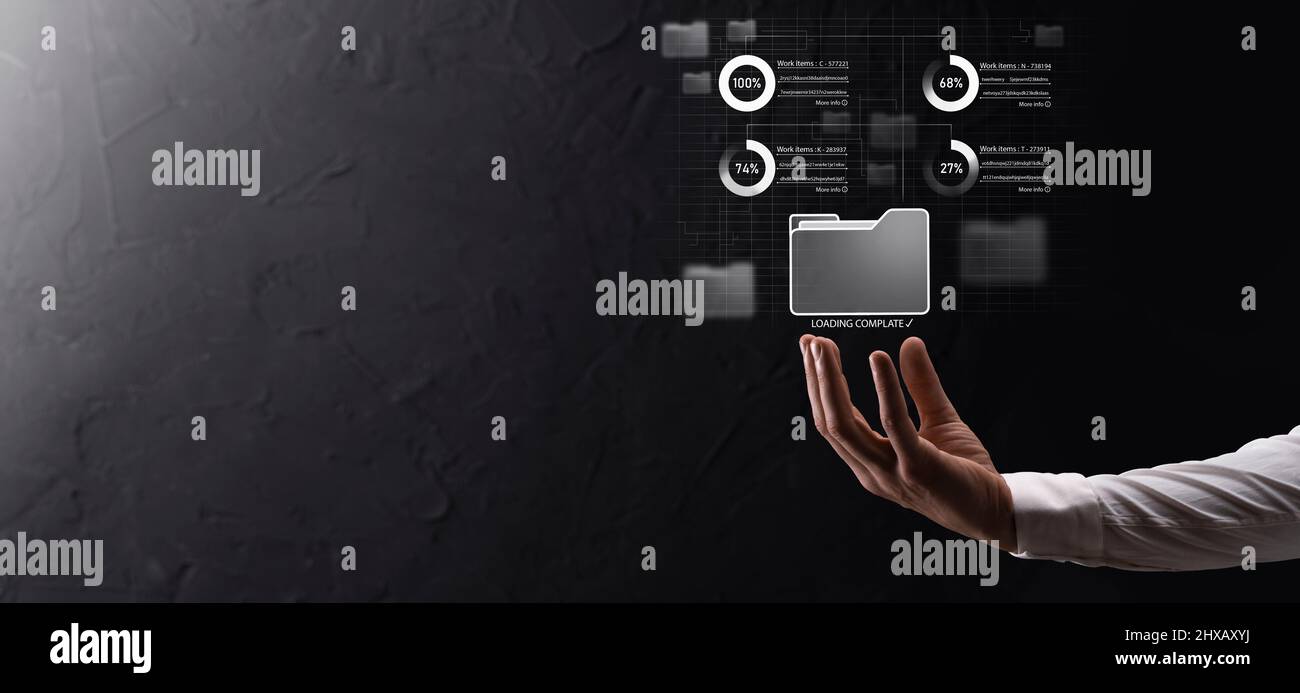 Business developer hand using board framework on virtual modern ...