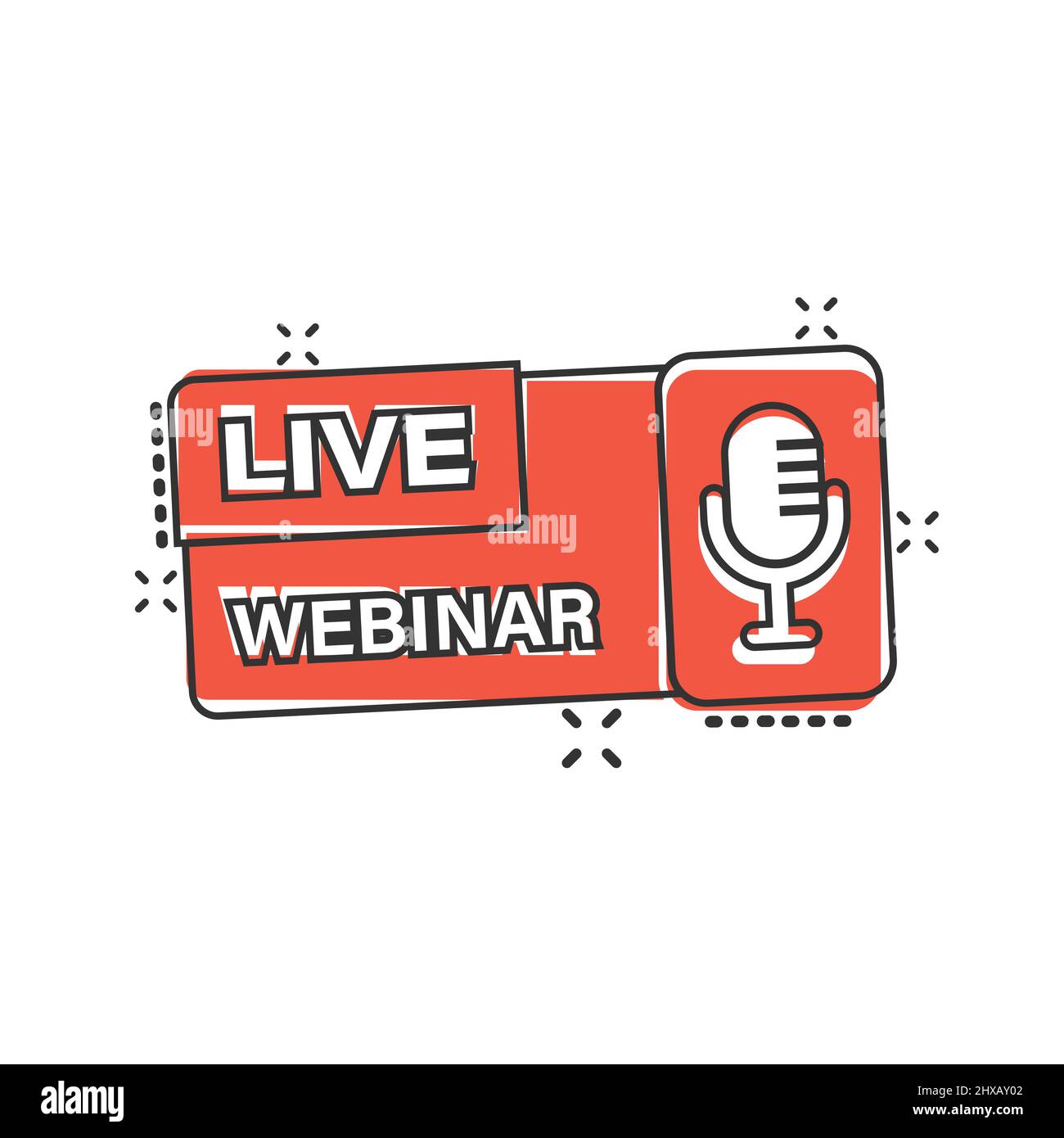 Live webinar icon in comic style. Online training cartoon vector ...