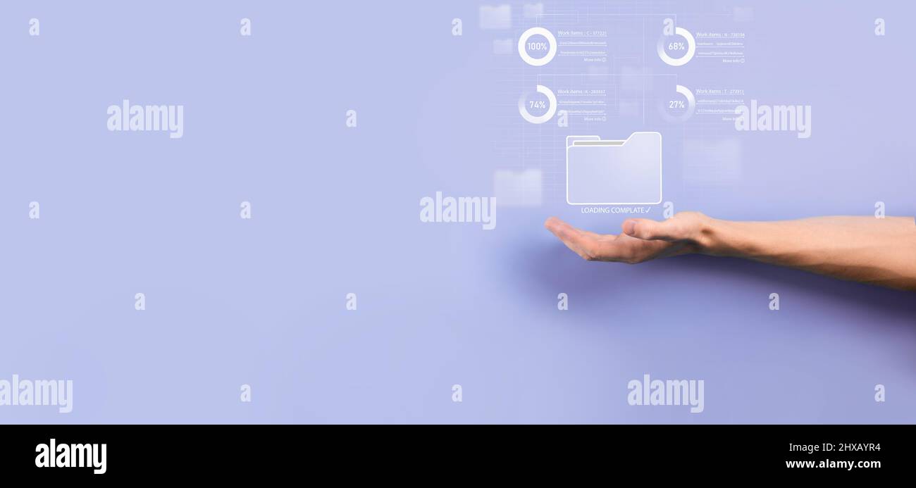 Business developer hand using board framework on virtual modern ...
