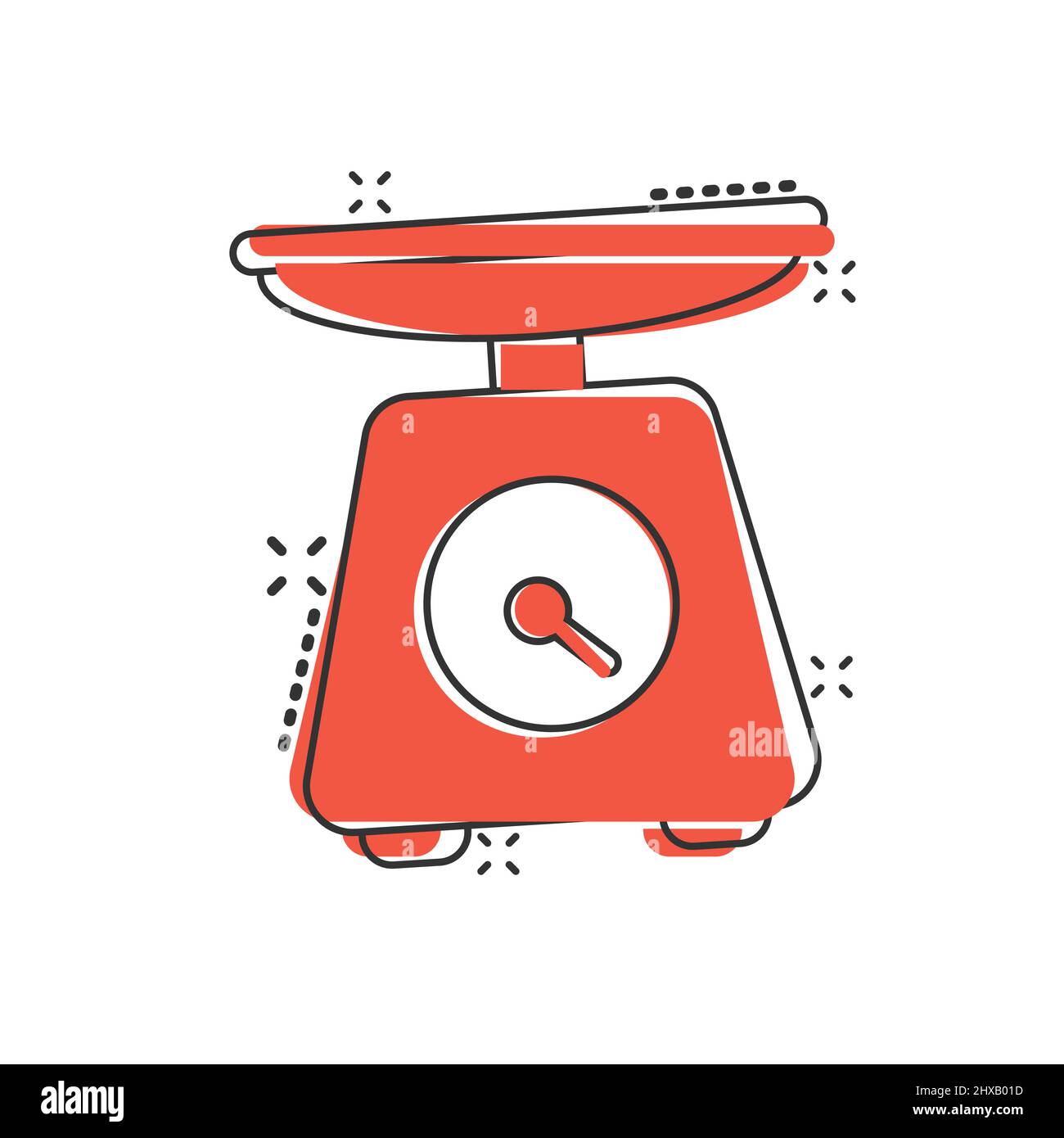 Bathroom weight scale icon in comic style. Mass measurement cartoon ...