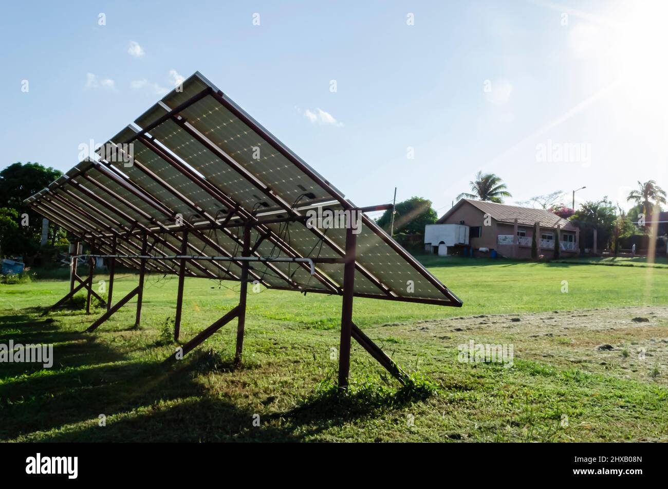 Underneath Installed Solar Panel Stock Photo - Alamy