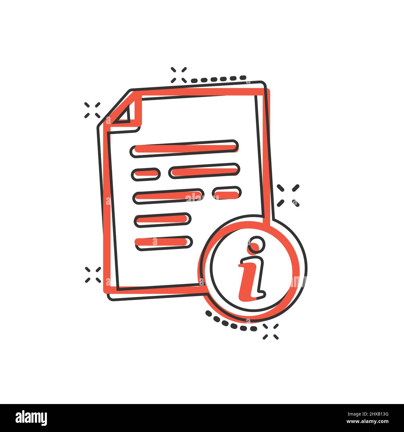 Instruction document icon in comic style. Manual cartoon vector ...