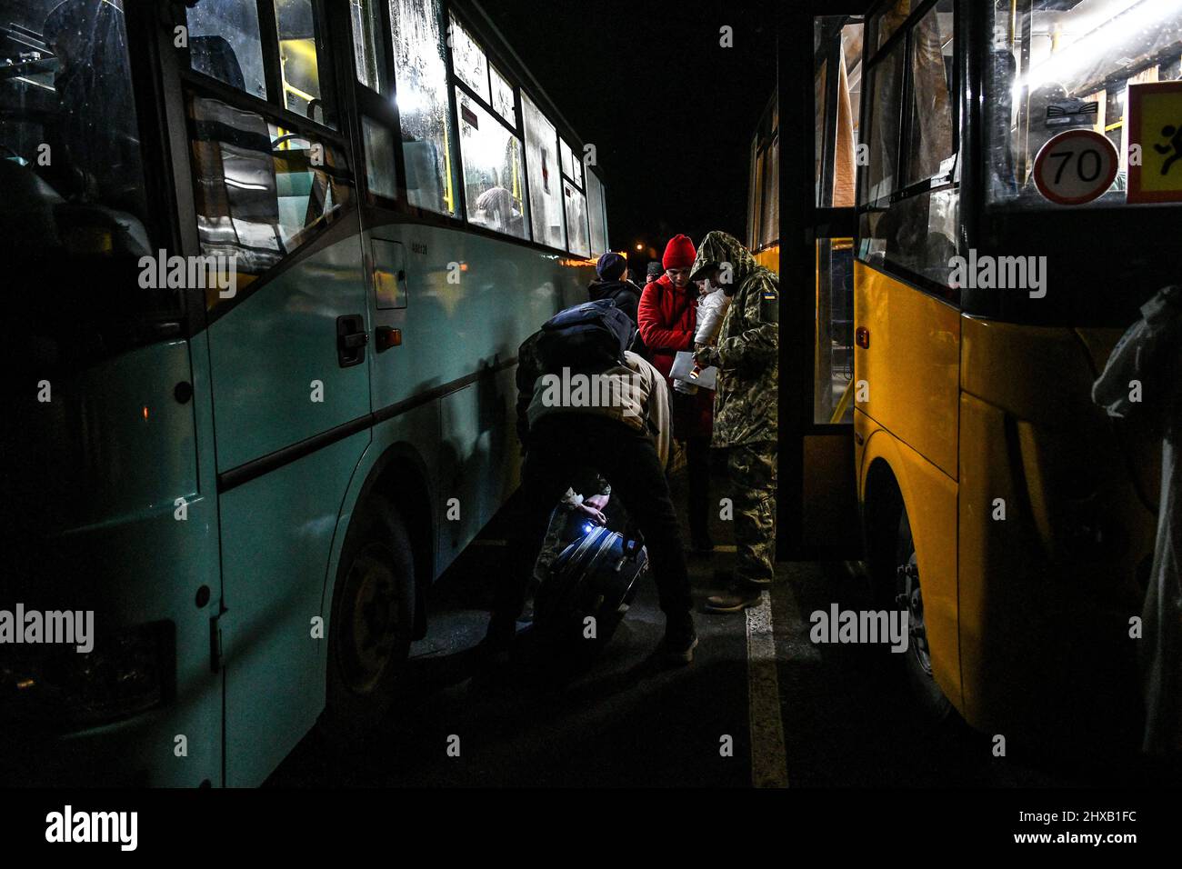 Evacuation bus hi-res stock photography and images - Alamy