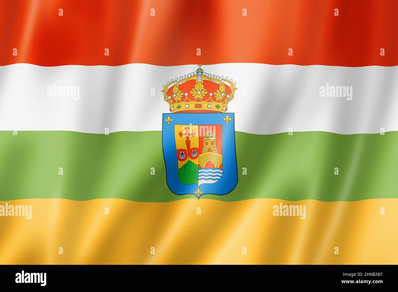La Rioja province flag, Spain waving banner collection. 3D illustration ...