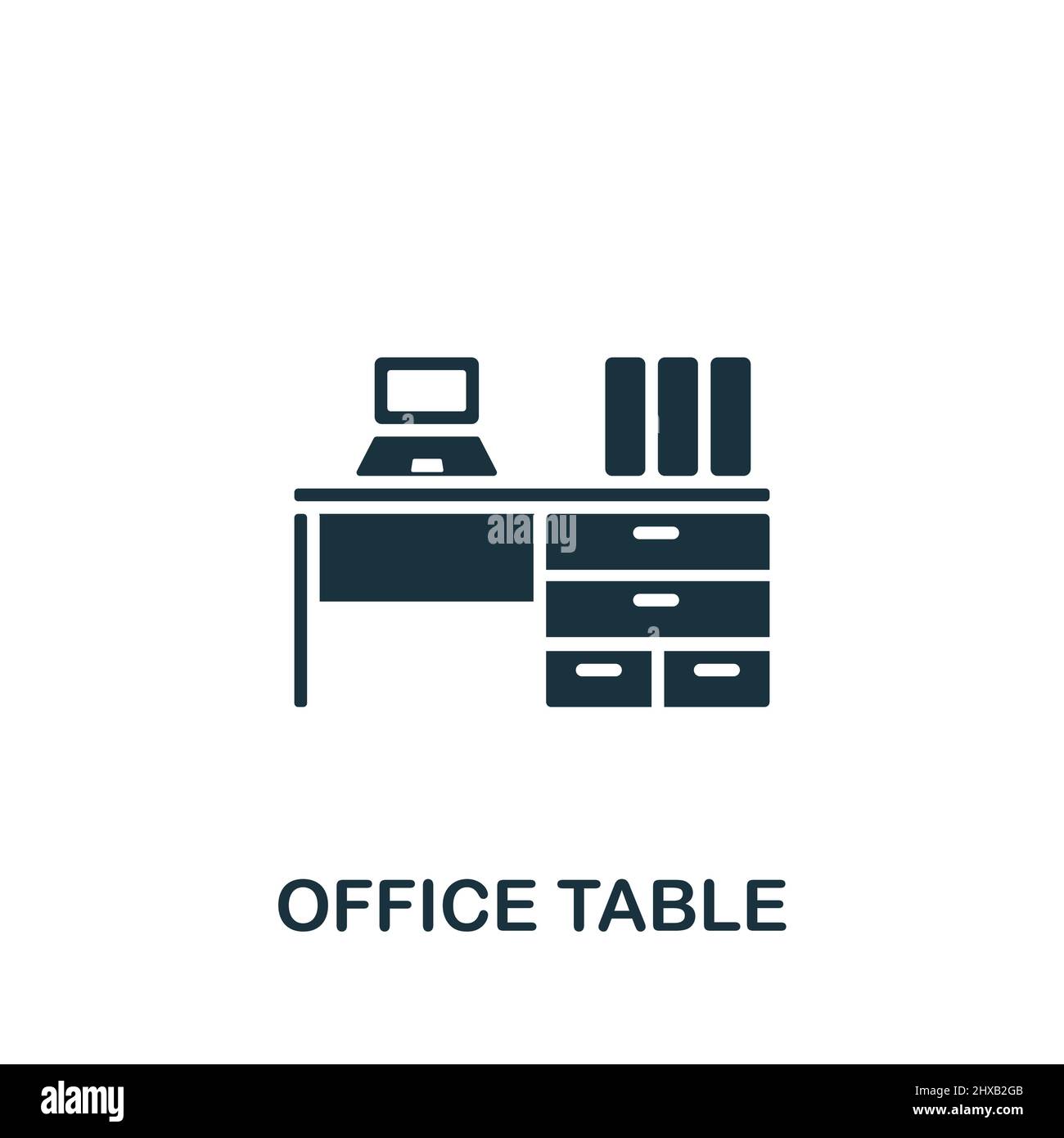 Office Table icon. Monochrome simple Office Table icon for templates ...