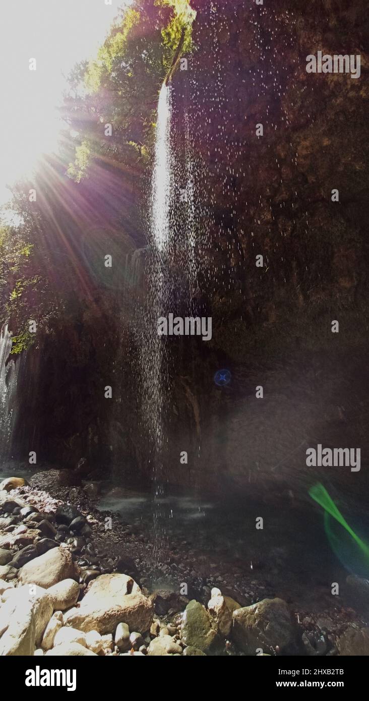 The Always raining canyon (Panta Vrehei) with waterfalls in Karpenissi ...