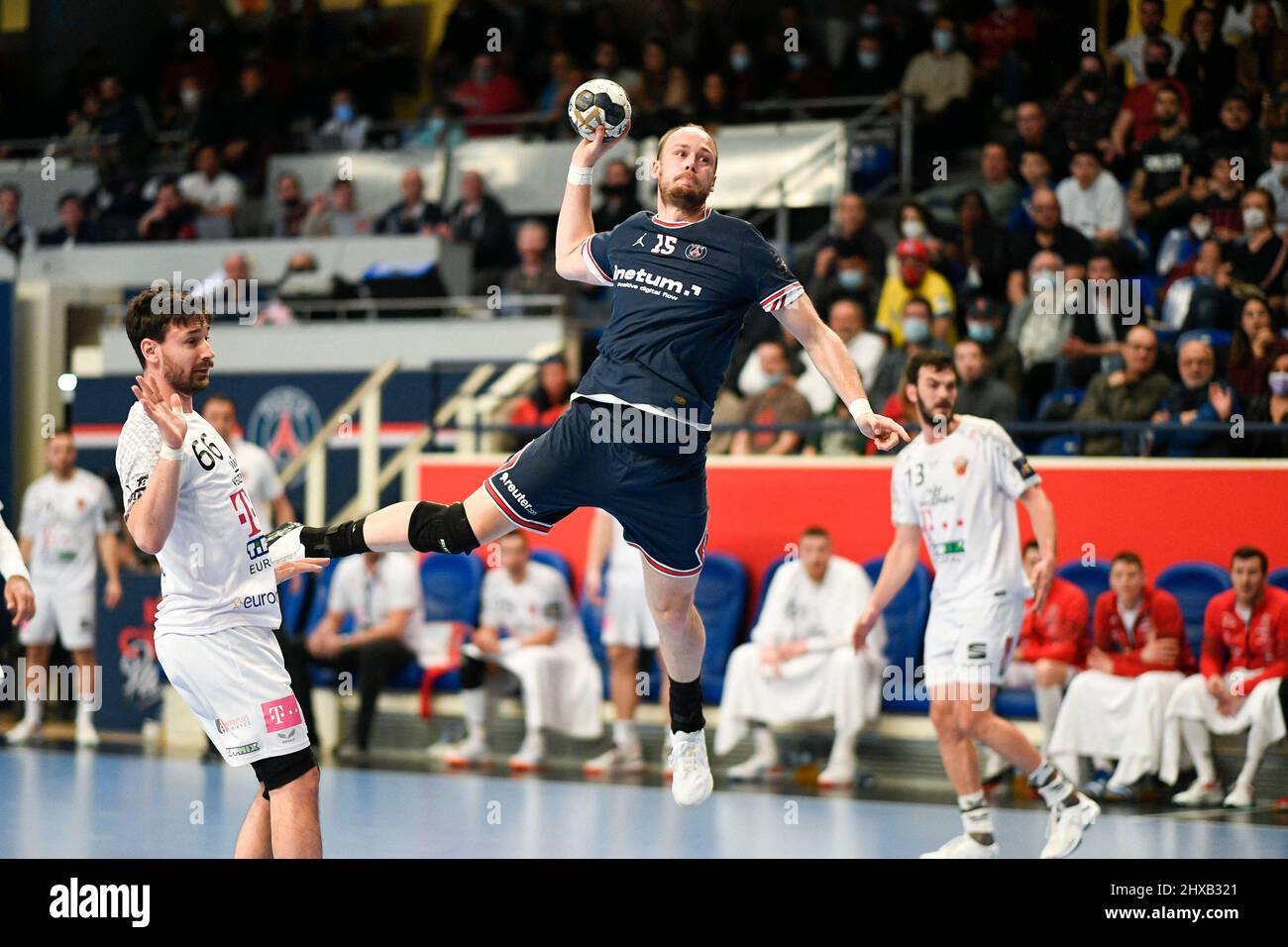 Paris, France. 10th Mar, 2022. Henrik Toft Hansen of PSG shoots during ...