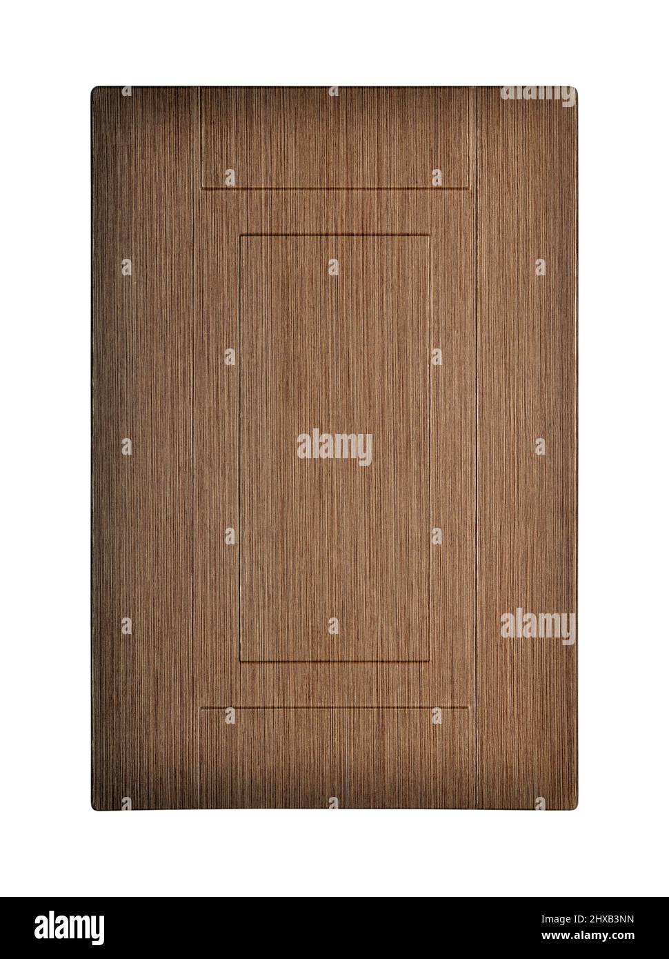 Decorative brown wooden kitchen cabinet door isolated on white ...