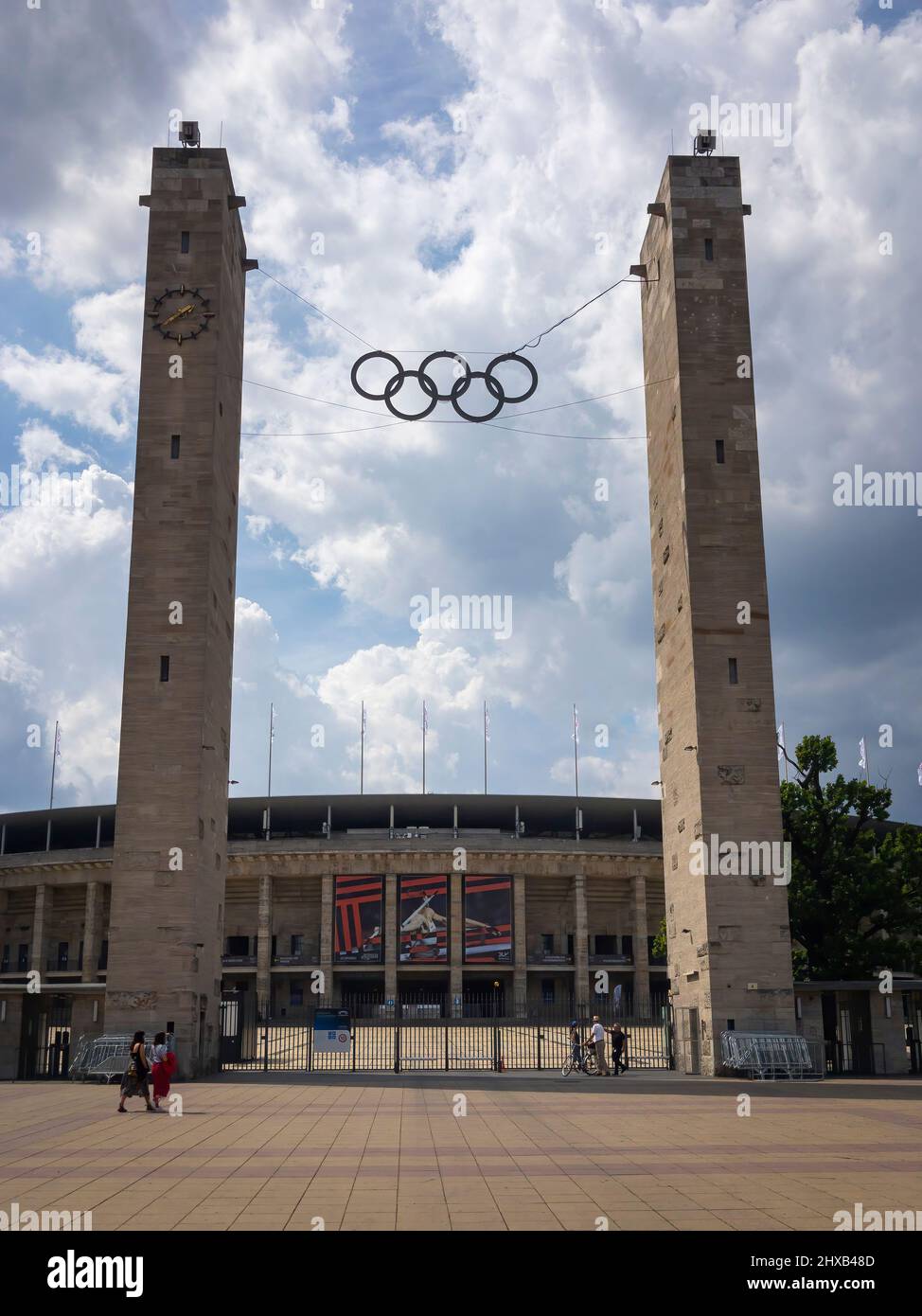 Berlin, Germany - August 2, 2019: Olympic stadium Olympiastadion with ...