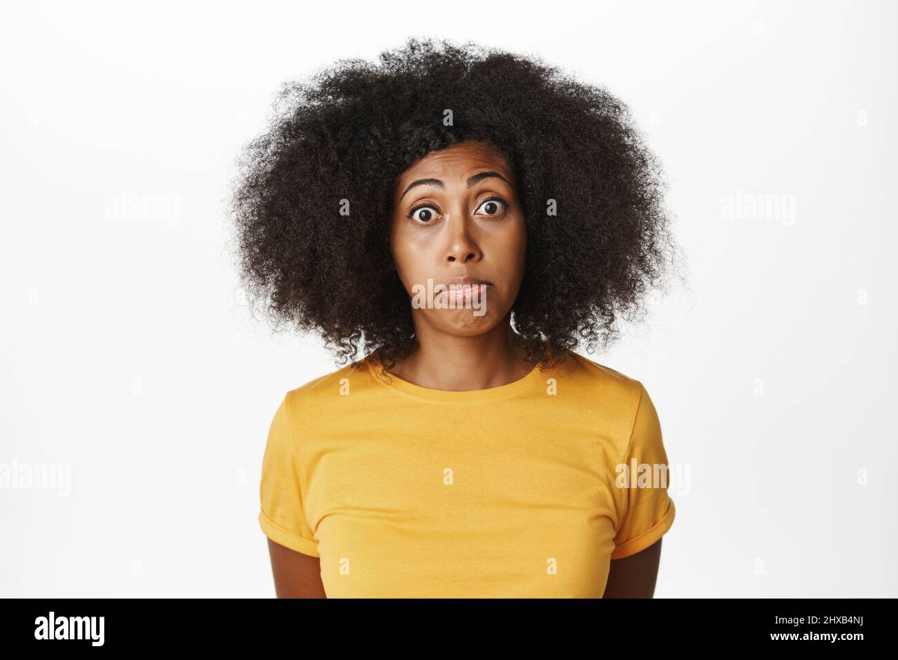 African woman clueless emotion close hi-res stock photography and ...