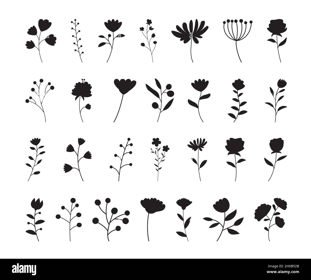 Wildflower Silhouette Vector