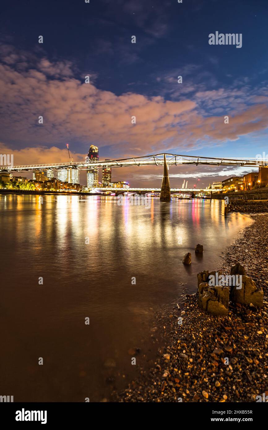 Millennium Bridge in London England Europe Stock Photo - Alamy
