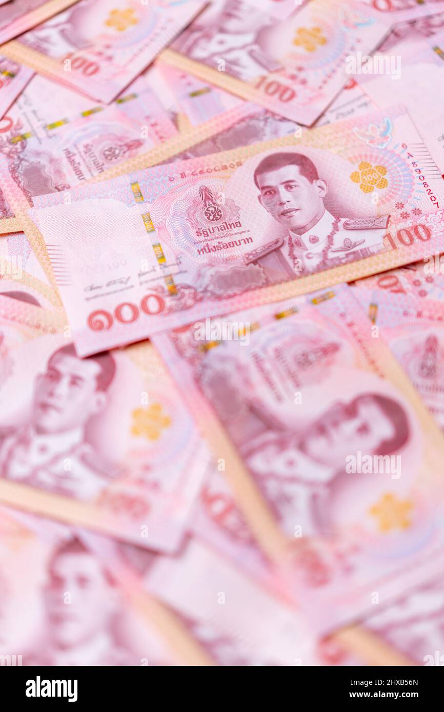 Banknotes of the Thailand 100 Baht (new design issued in 2018 Stock ...