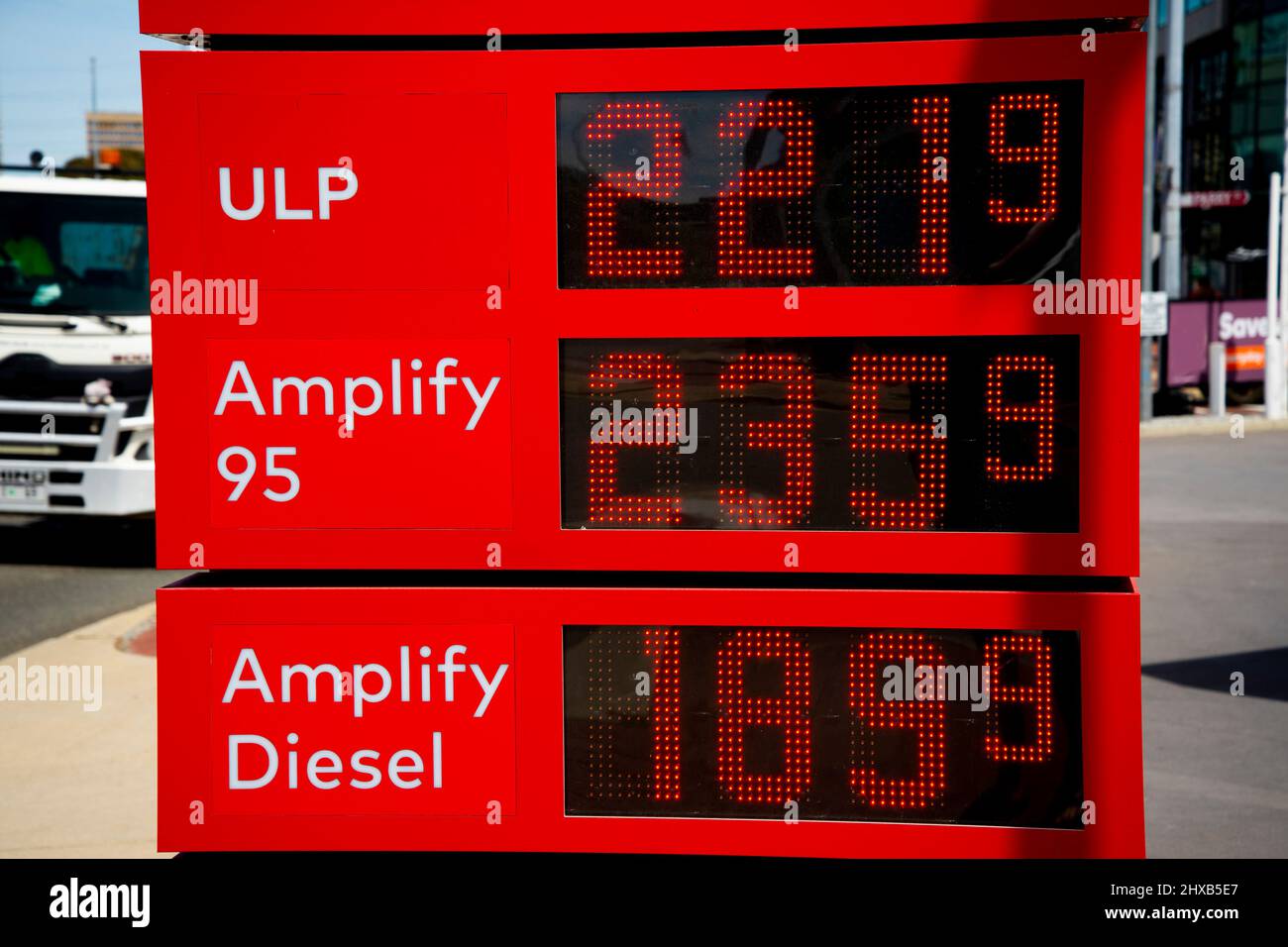 Record High Fuel Prices in Gas Station Stock Photo - Alamy
