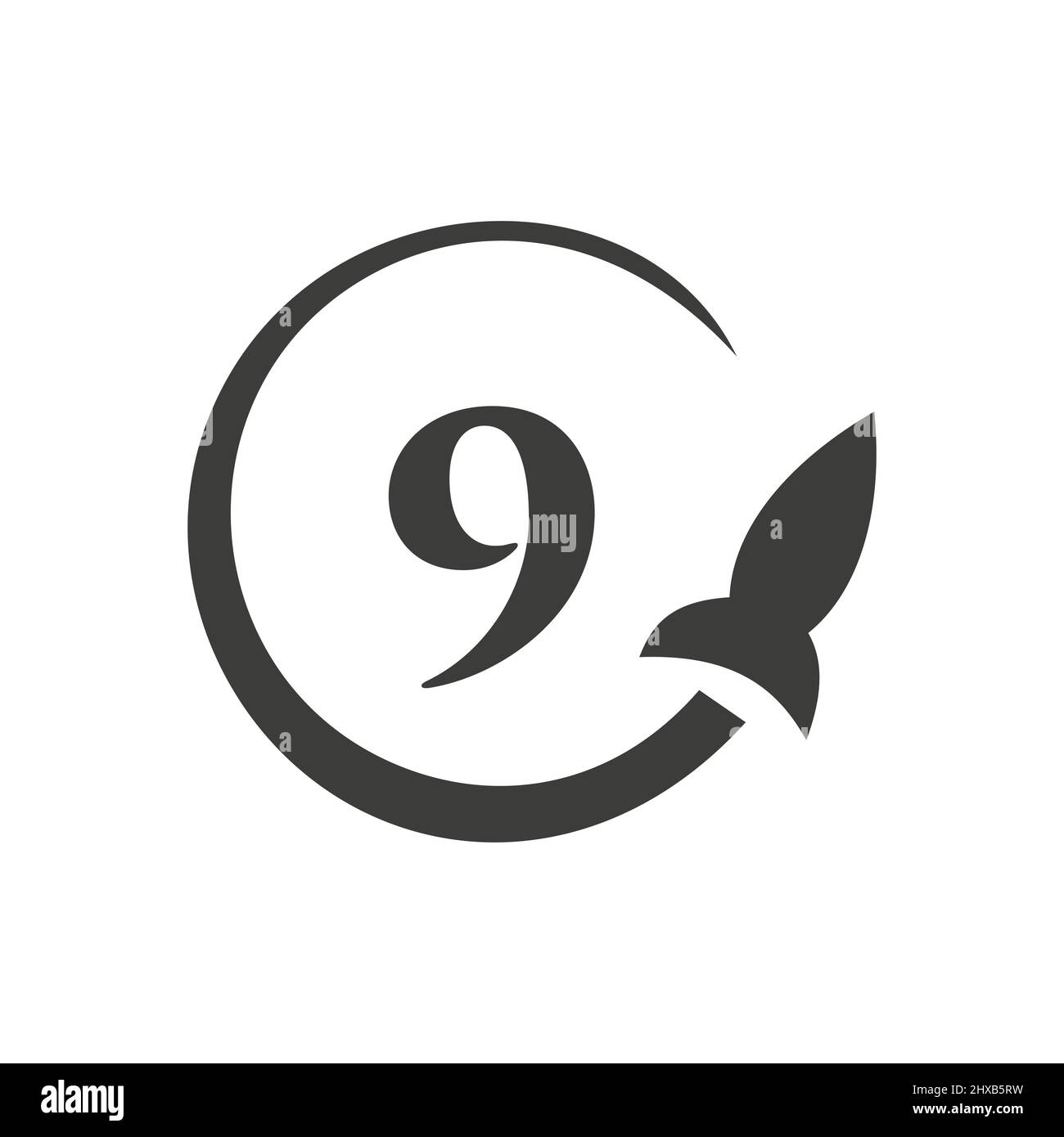 Travel Logo On Letter 9 Concept. Letter 9 Travel Logo Vector Template ...