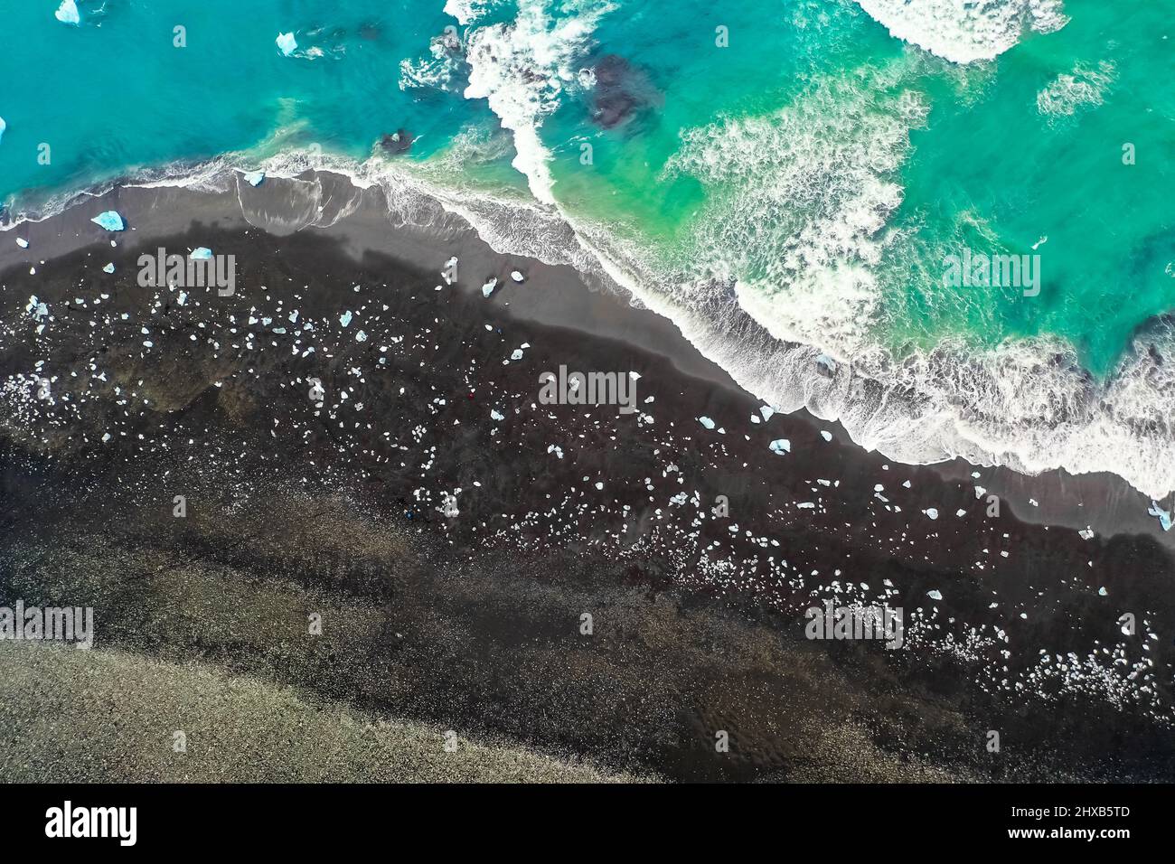 Aerial view of Diamond Beach in Iceland Europe Stock Photo - Alamy