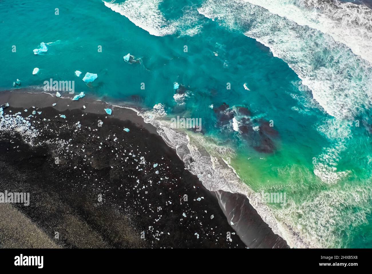 Aerial view of Diamond Beach in Iceland Europe Stock Photo - Alamy