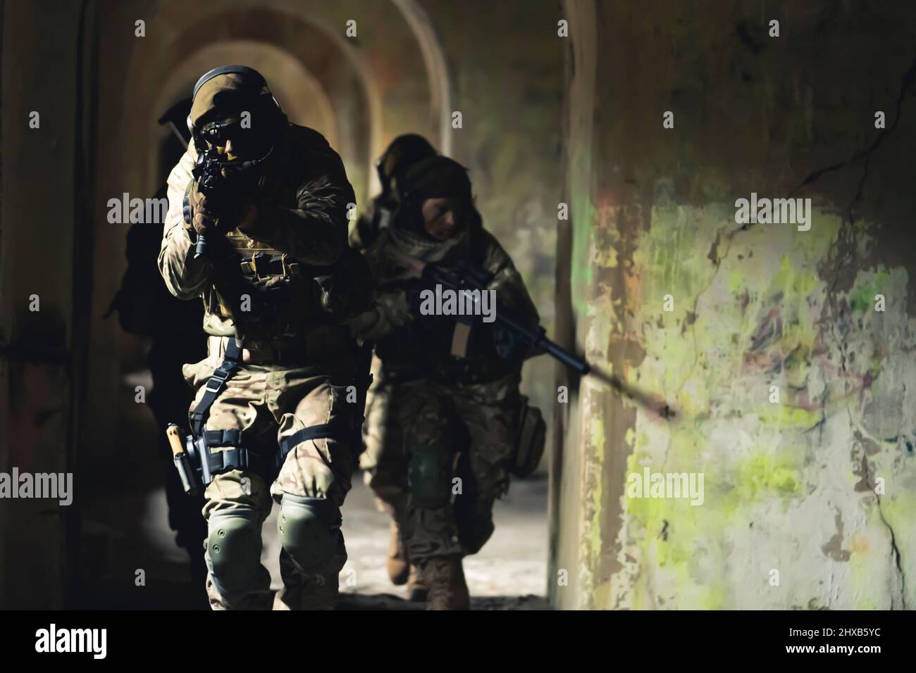 Insurgent rogue soldiers invading rebel property. High quality photo ...