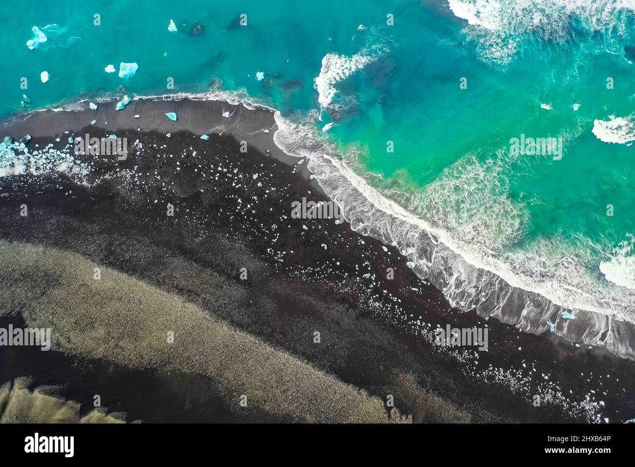 Aerial view of Diamond Beach in Iceland Europe Stock Photo - Alamy