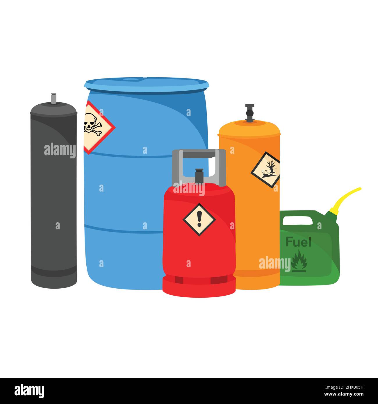 Hazard chemicals. Safety tank with dangerous radioactive flammable ...