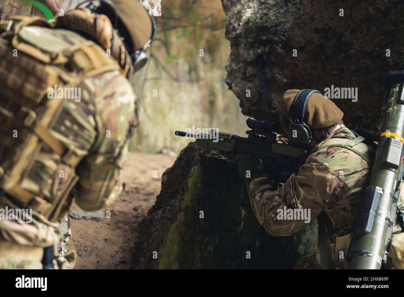 Risk of death gun fight conflict with army . High quality photo Stock Photo - Alamy