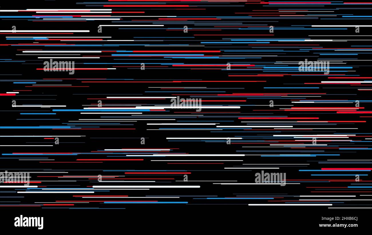 Abstract animation of bright neon rays of different sizes flying ...
