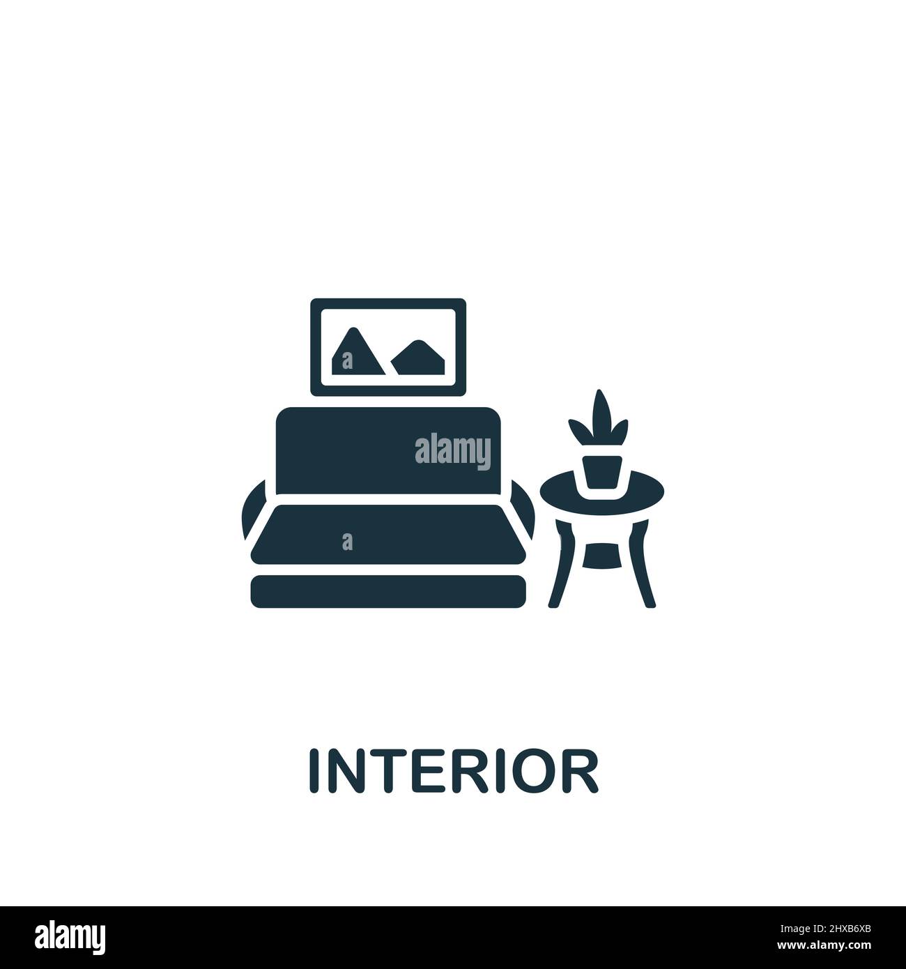Interior icon. Monochrome simple Interior icon for templates, web ...