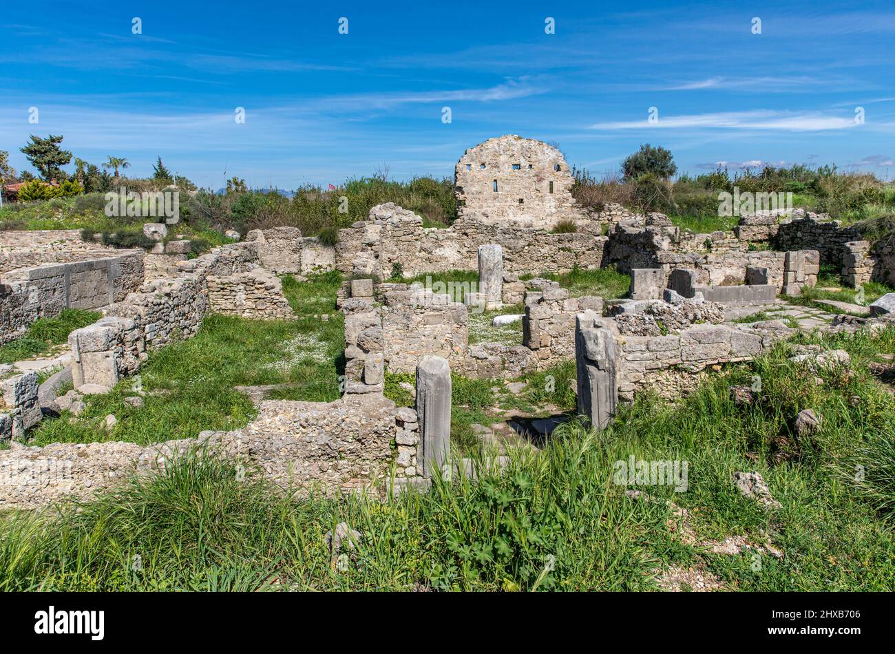 Side ancient city ruins, Side, Antalya, Turkey Stock Photo - Alamy