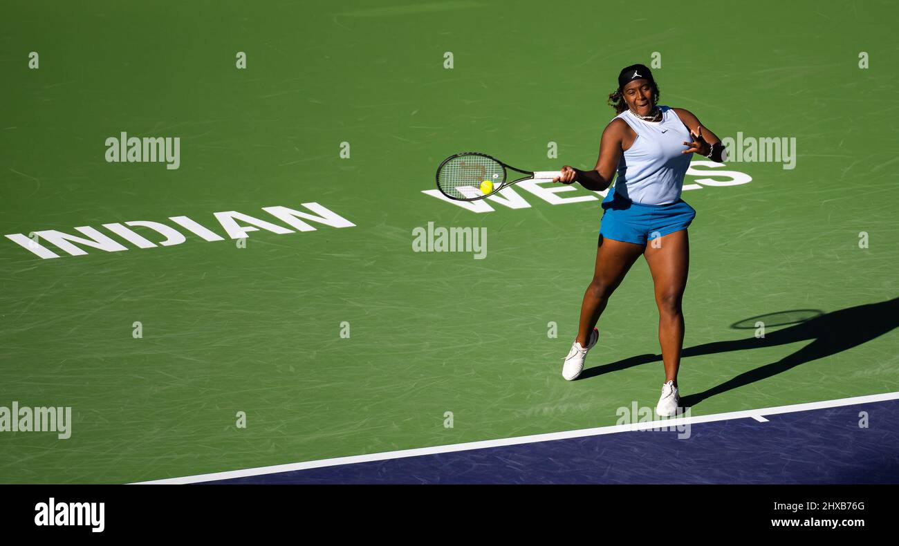 Hailey Baptiste of the United States in action against Ajla Tomljanovic ...