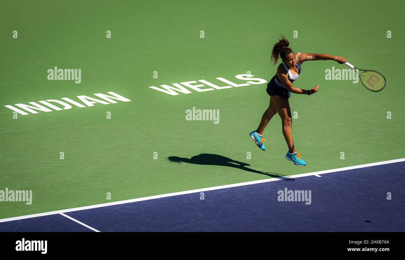 Robin Montgomery of the United States in action against Kaia Kanepi of ...