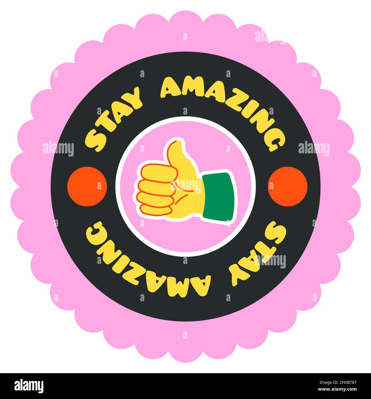 Stay amazing, sticker or icon with thumb up vector Stock Vector Image ...