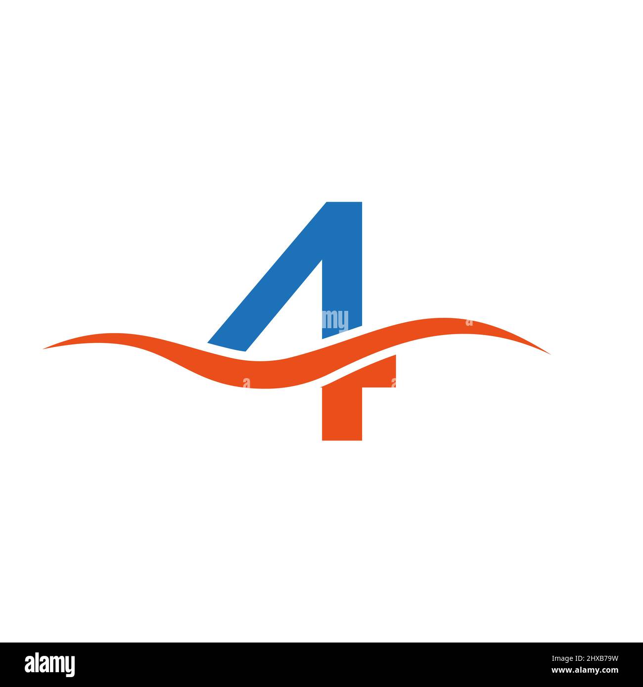 Letter 4 Logo Sign Design Template. 4 Alphabet Letter Logotype Modern ...