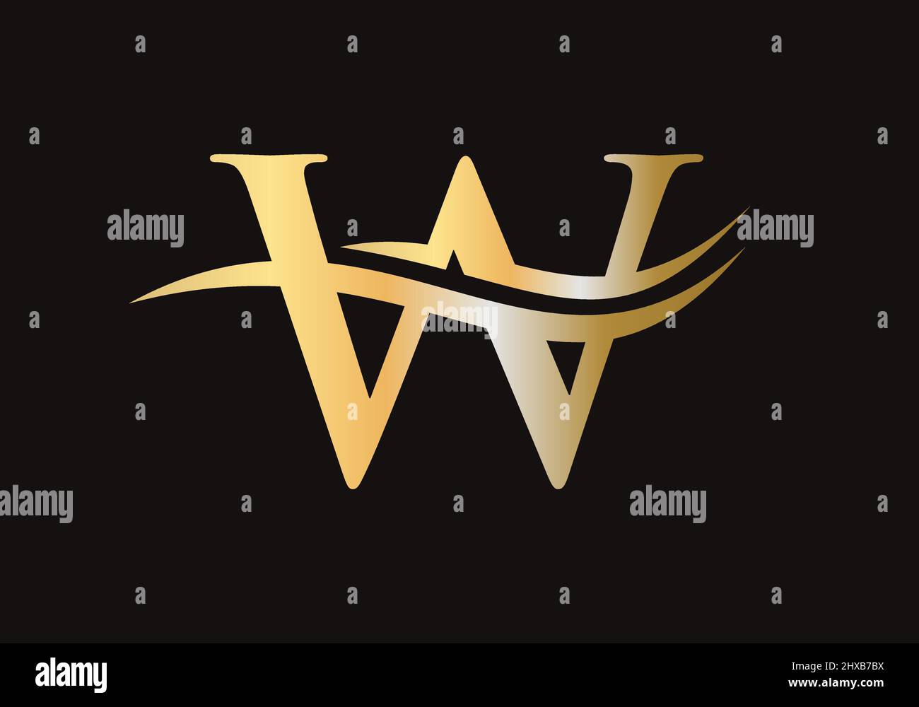 Letter W Logo Sign Design With Water Wave Concept. W Logo Design Vector ...