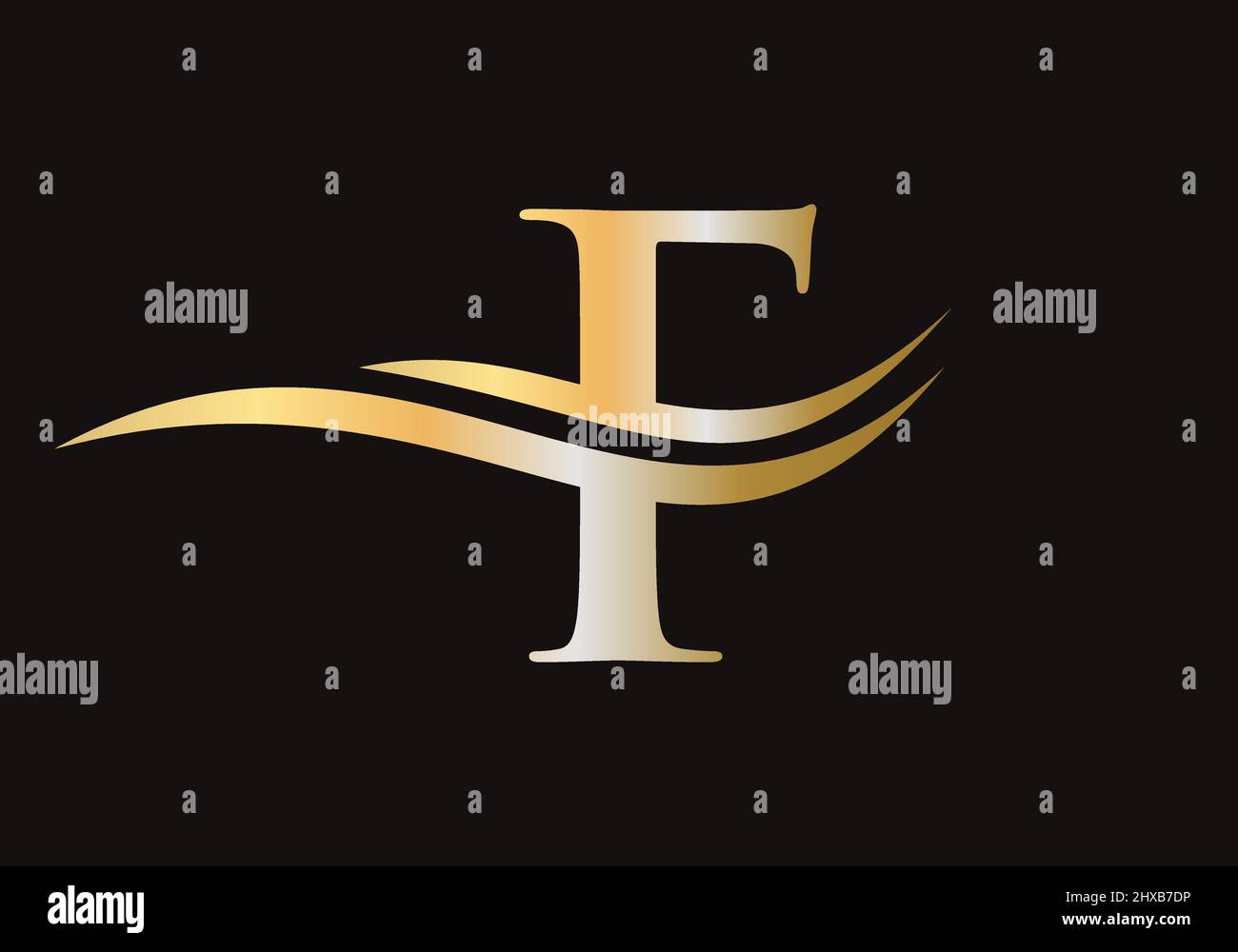 Letter F Logo Sign Design With Water Wave Concept. F Logo Design Vector ...