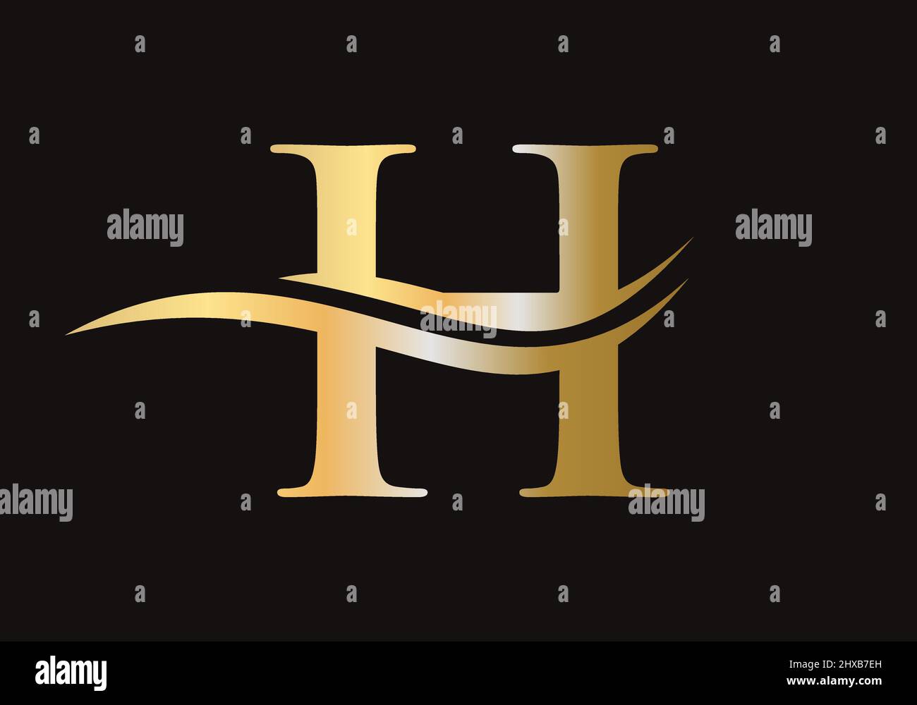 Letter H Logo Sign Design With Water Wave Concept. H Logo Design Vector ...