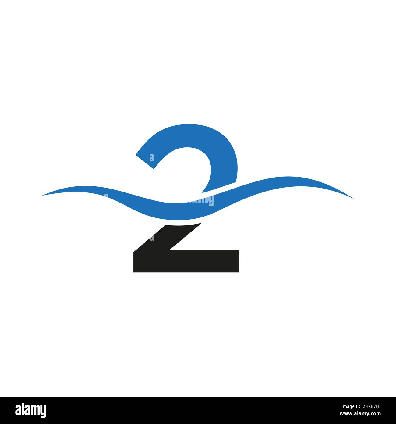 Letter 2 Logo Sign Design Template. 2 Alphabet Letter Logotype Modern ...