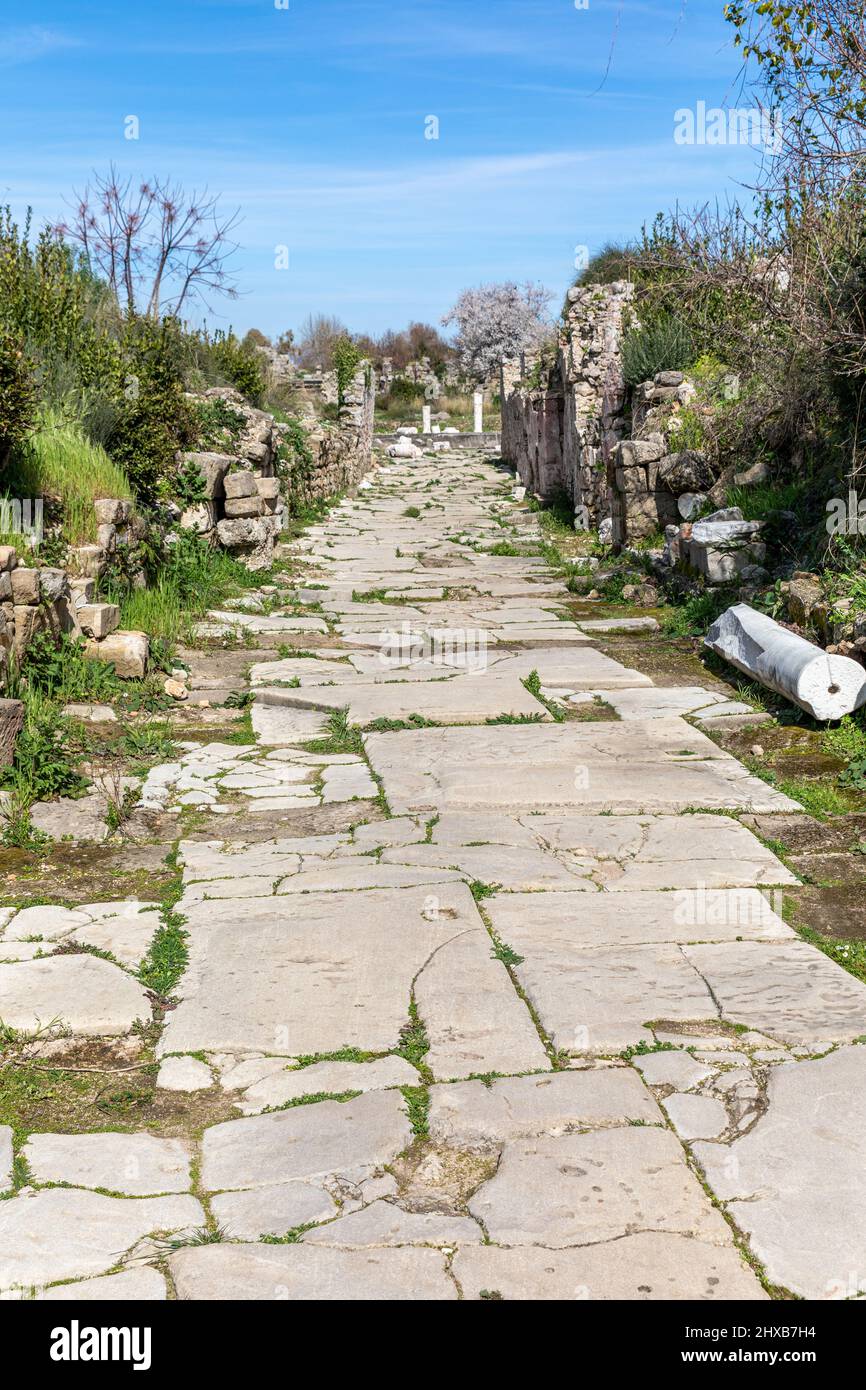 Side ancient city ruins, Side, Antalya, Turkey Stock Photo - Alamy