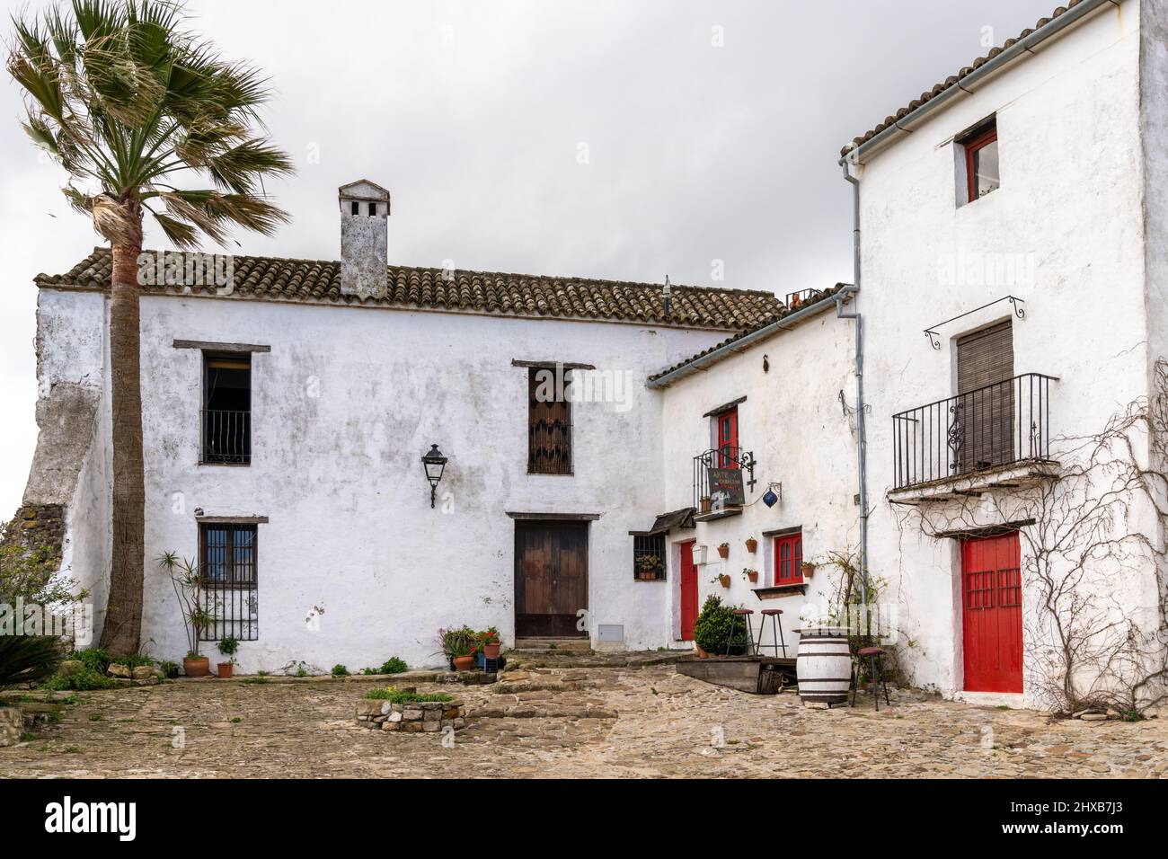 Castellar de la Frontera, Spain - 9 March, 2022: town square with ...