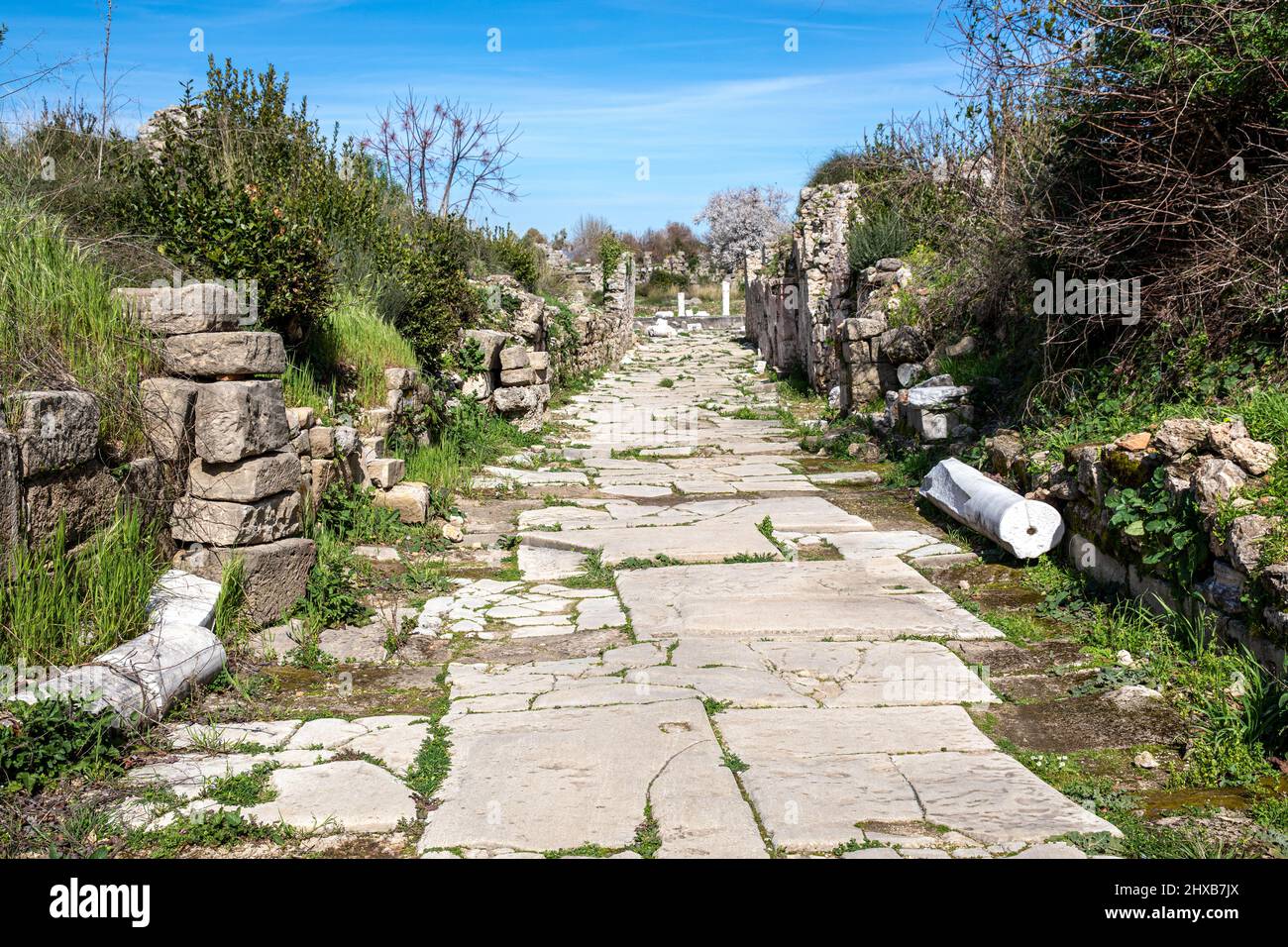 Side ancient city ruins, Side, Antalya, Turkey Stock Photo - Alamy