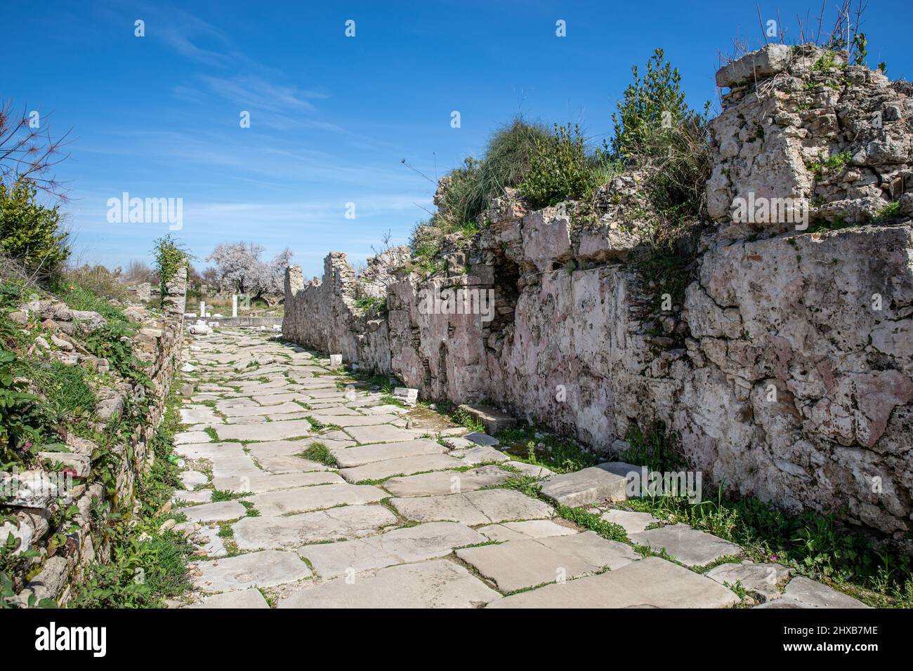 Side ancient city ruins, Side, Antalya, Turkey Stock Photo - Alamy