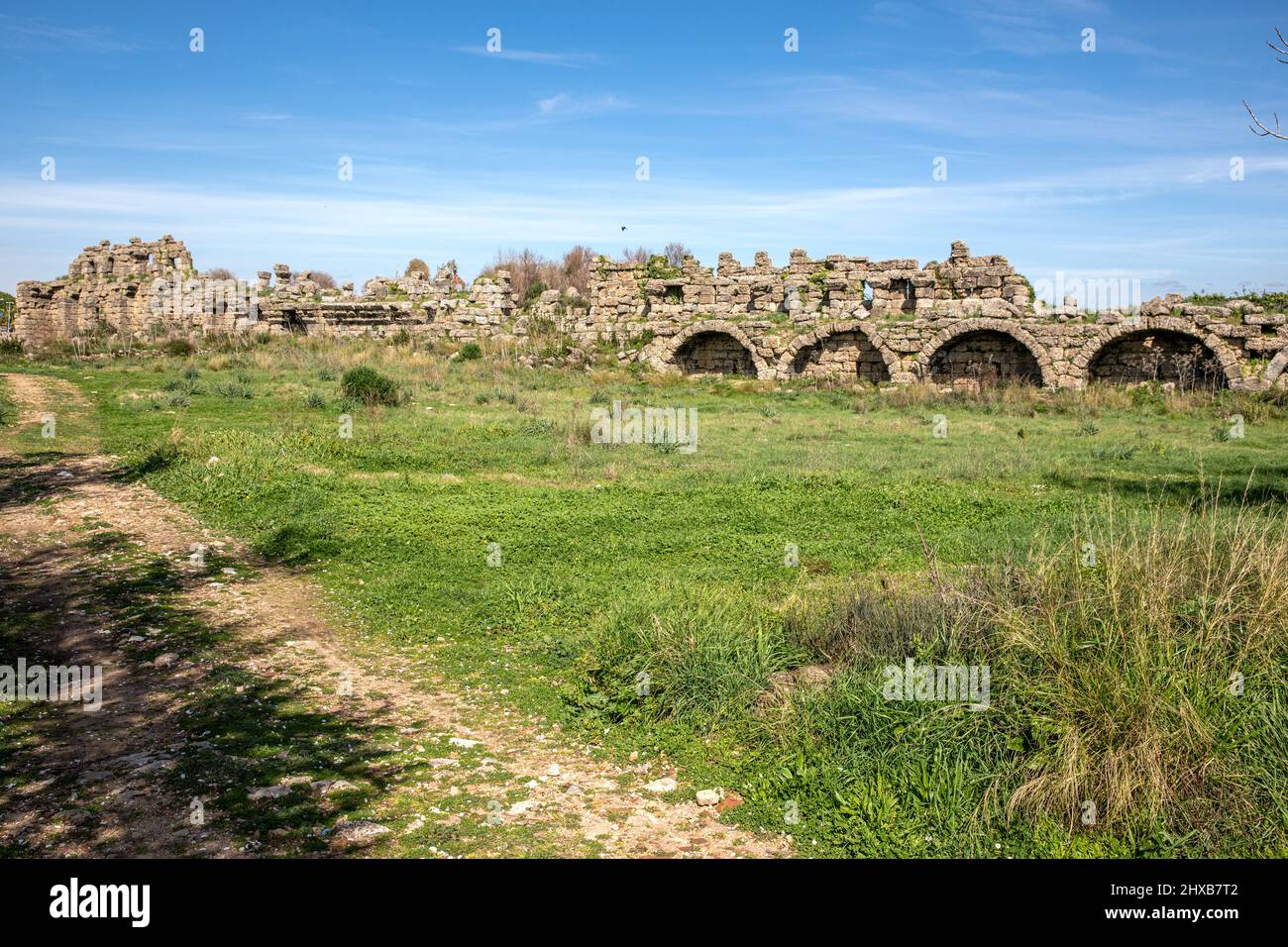 Side ancient city ruins, Side, Antalya, Turkey Stock Photo - Alamy
