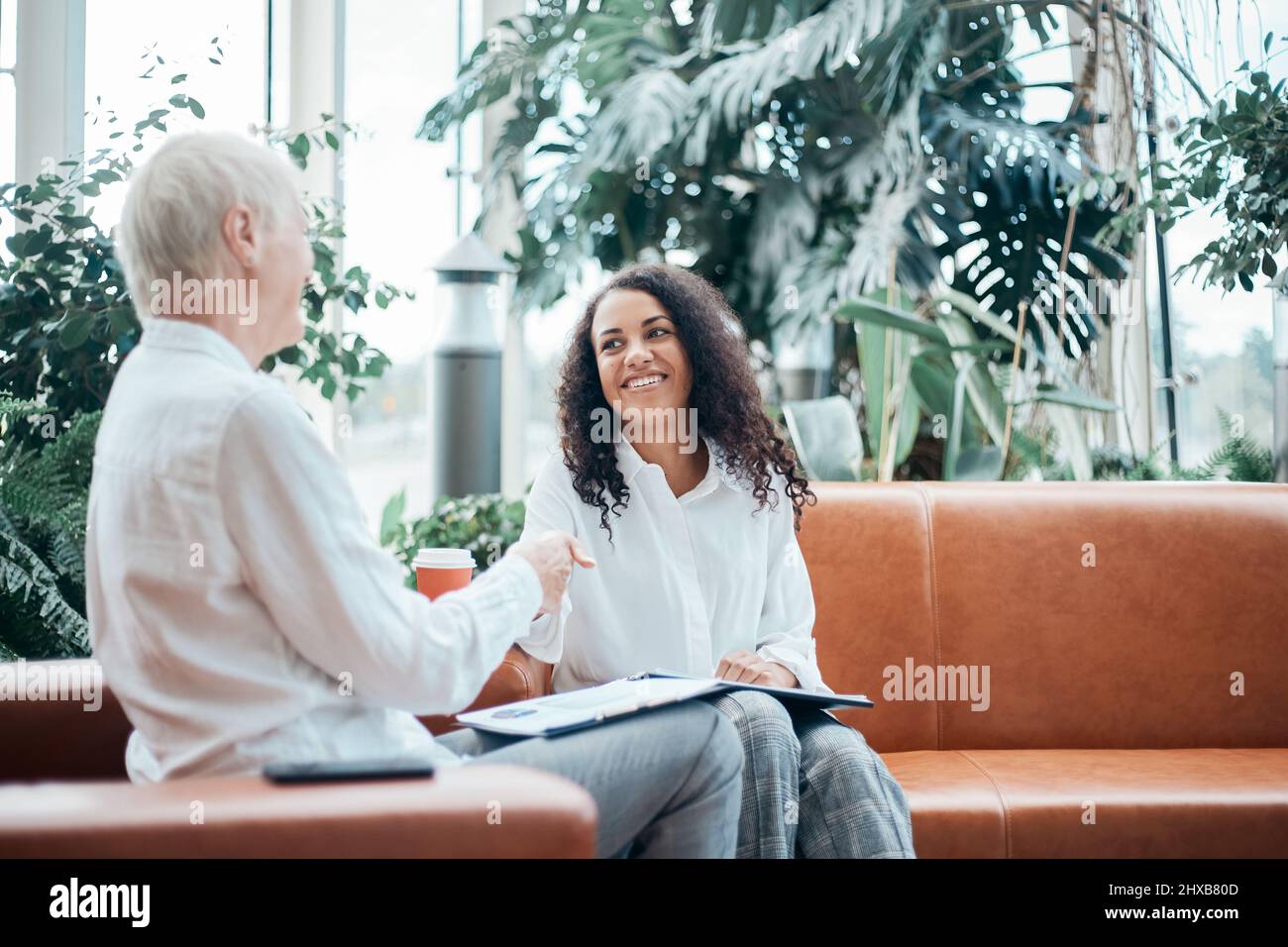 financial consultant greeting the client with a handshake Stock Photo ...