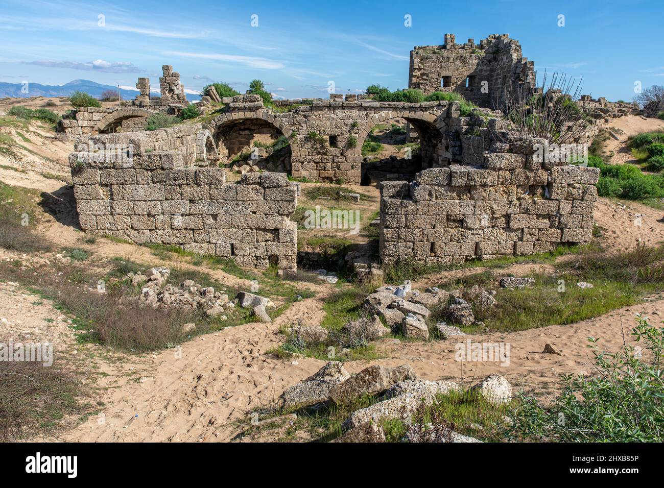 Side ancient city ruins, Side, Antalya, Turkey Stock Photo - Alamy