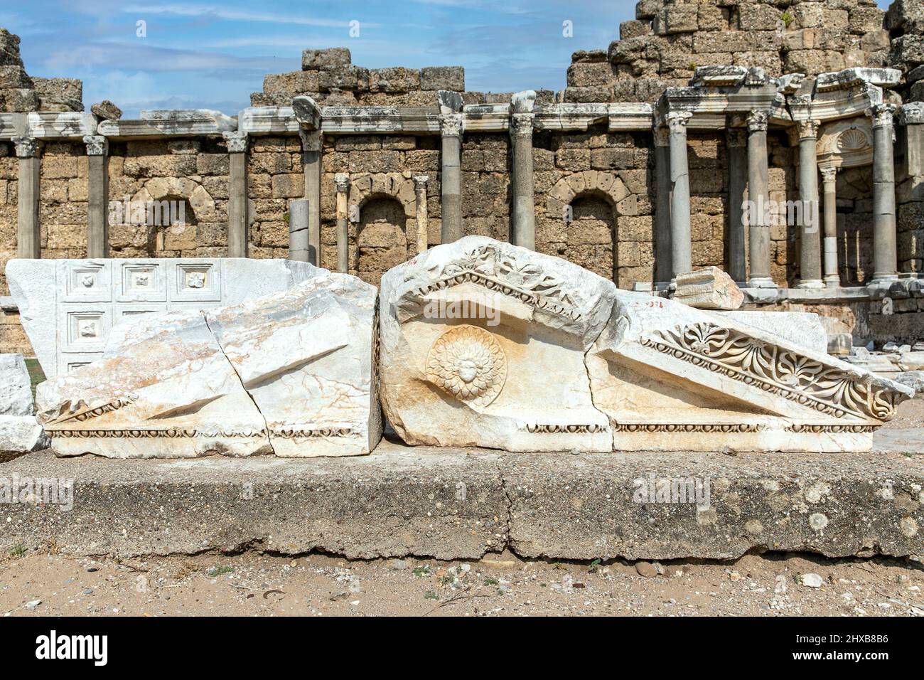 Side ancient city ruins, Side, Antalya, Turkey Stock Photo - Alamy