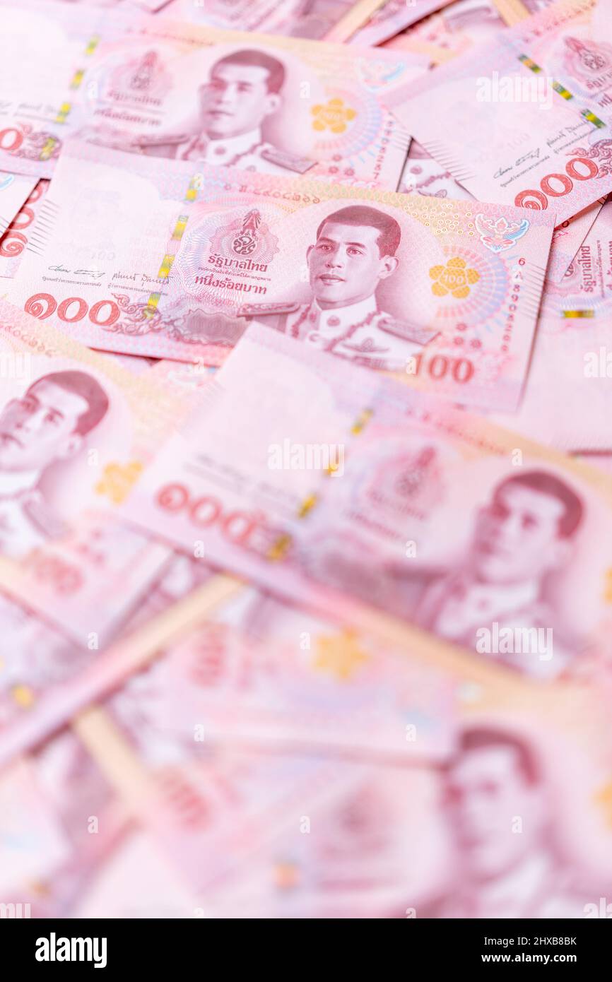 Banknotes of the Thailand 100 Baht (new design issued in 2018 Stock ...