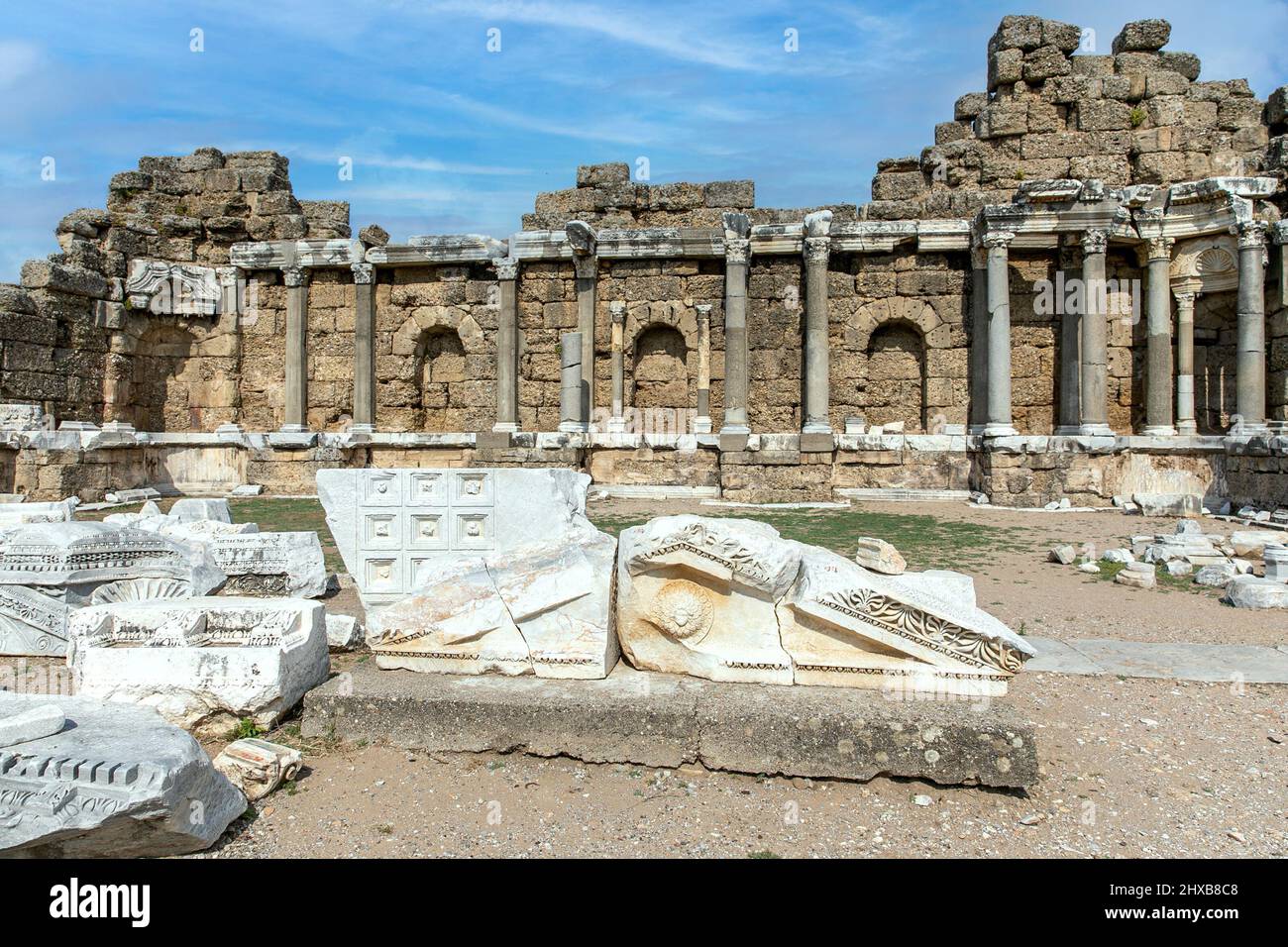 Side ancient city ruins, Side, Antalya, Turkey Stock Photo - Alamy
